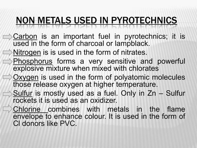 PYROTECHNICS | PPTX | Chemistry | Science
