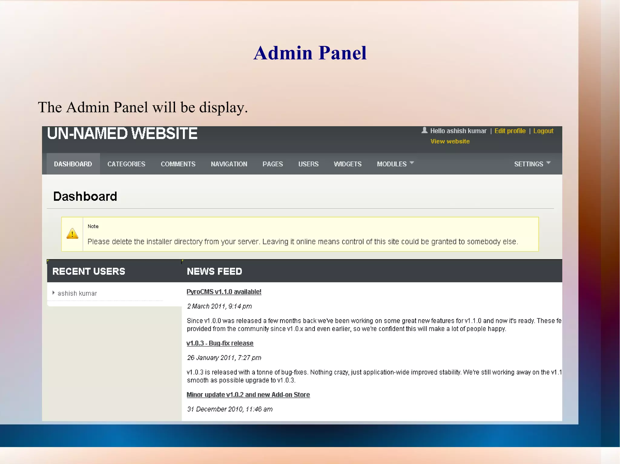 Pyrocms document | PPT