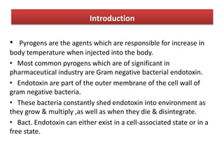 Pyrogen and pyrogenicity | PPTX