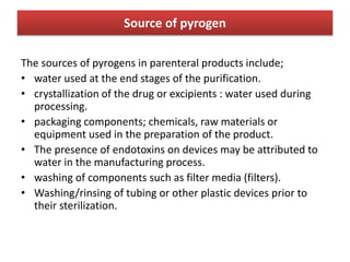 Pyrogen and pyrogenicity | PPTX