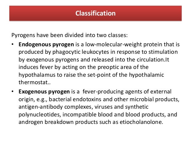 Pyrogen and pyrogenicity