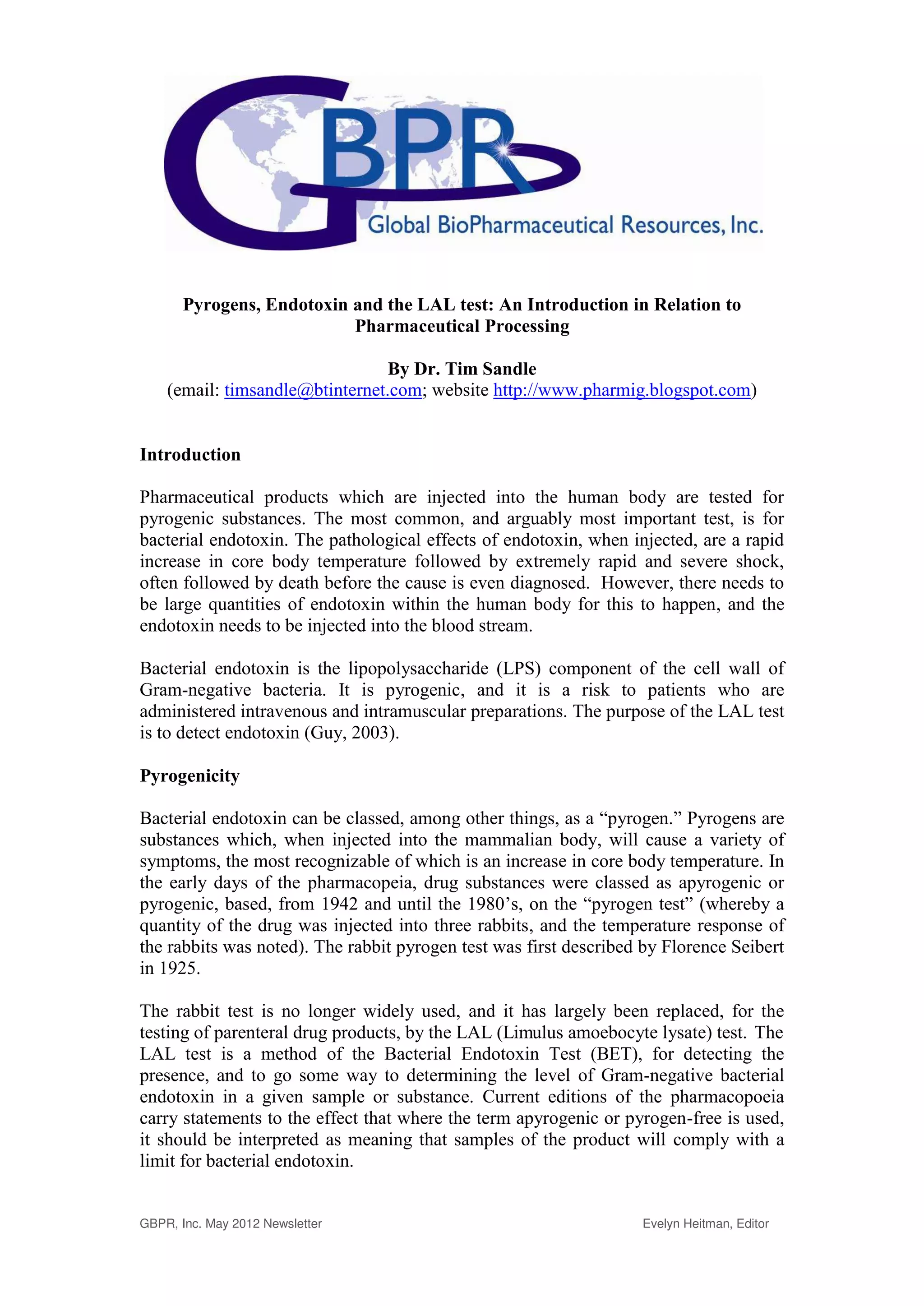 Pyrogen article | PDF