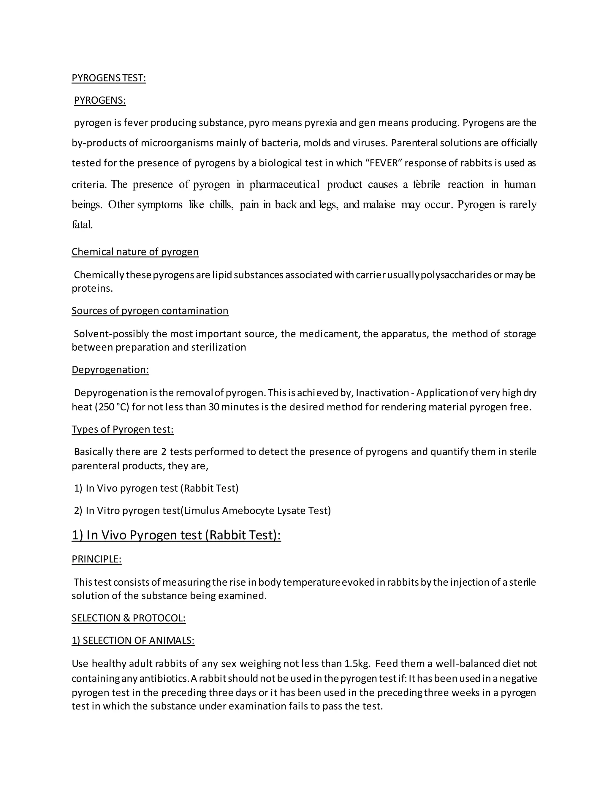 Pyrogens test | DOCX