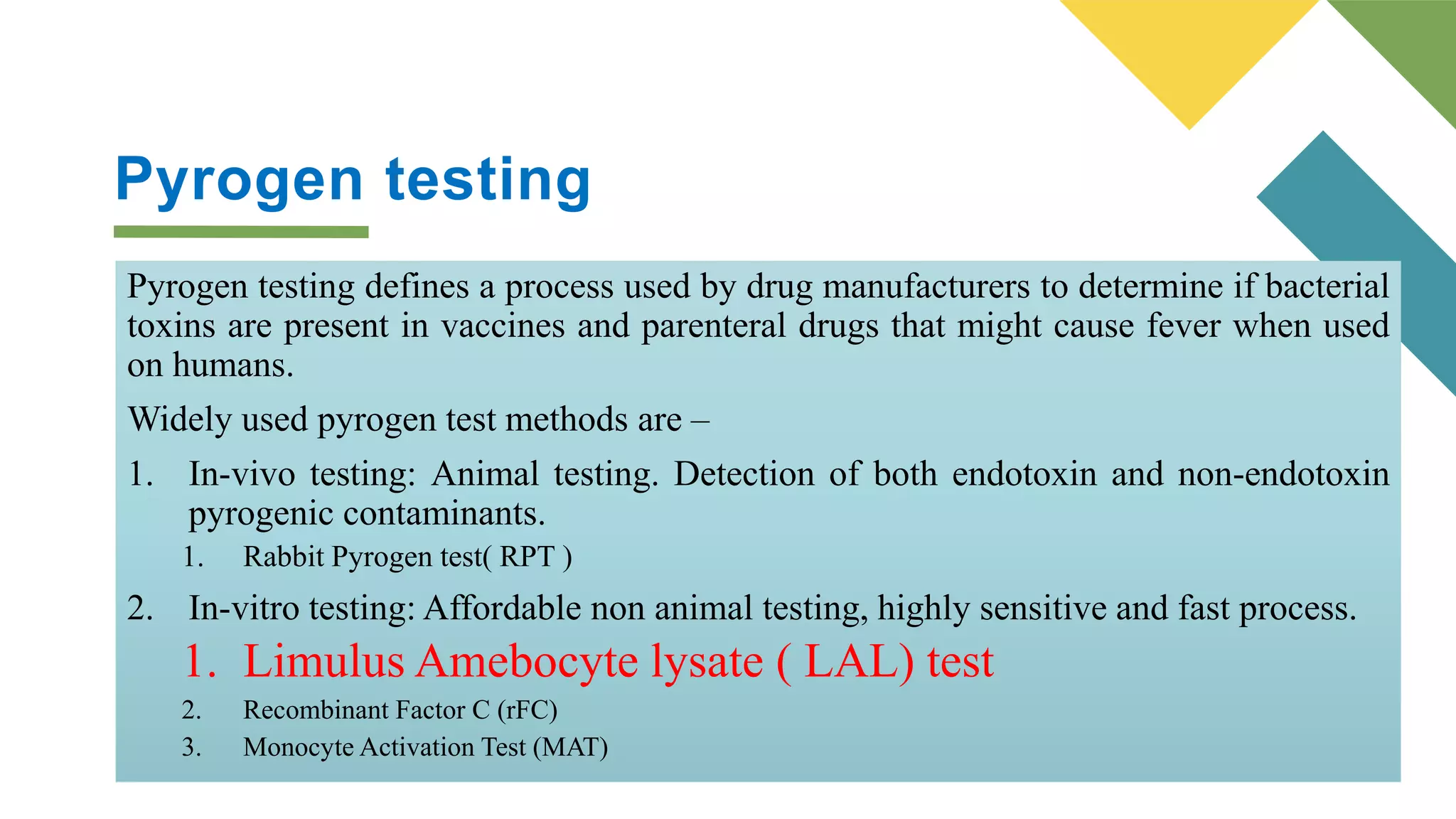 Pyrogen teat(lal test) | PPTX