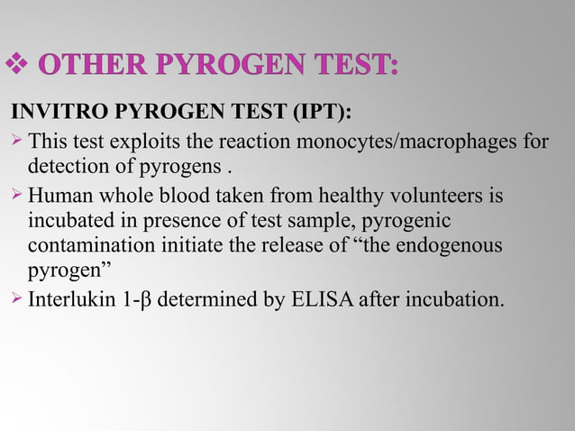 Pyrogen testing 112070804005 | PPT