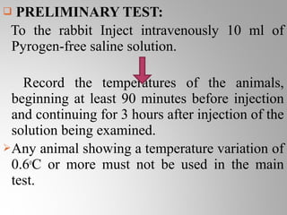 Pyrogen testing 112070804005 | PPT