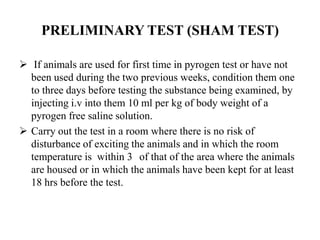 Pyrogen testing as per IP, BP & USP | PPTX