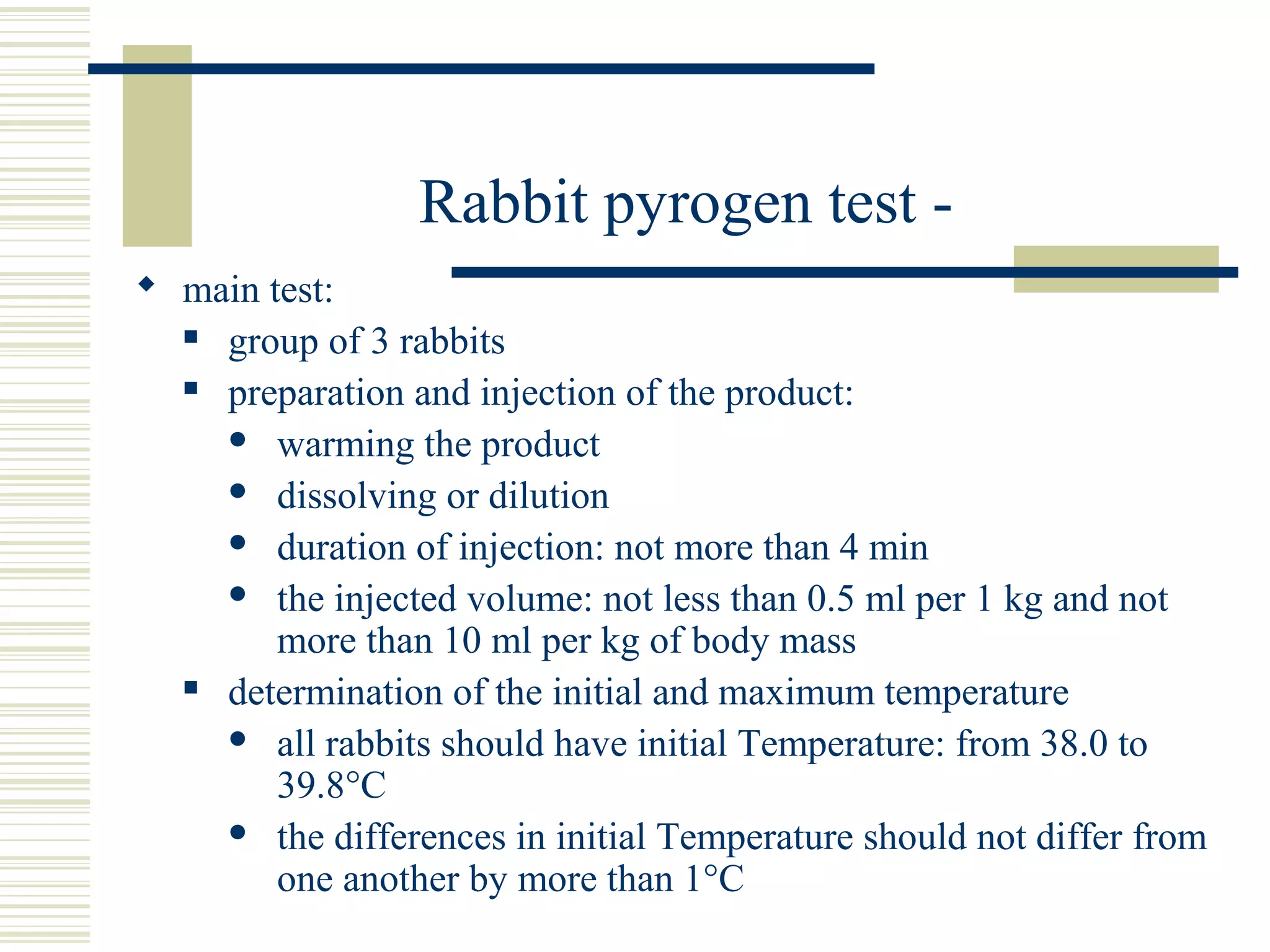 Pyrogen testing | PPT