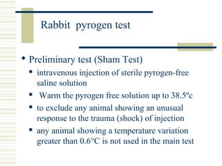 Pyrogen testing | PPT