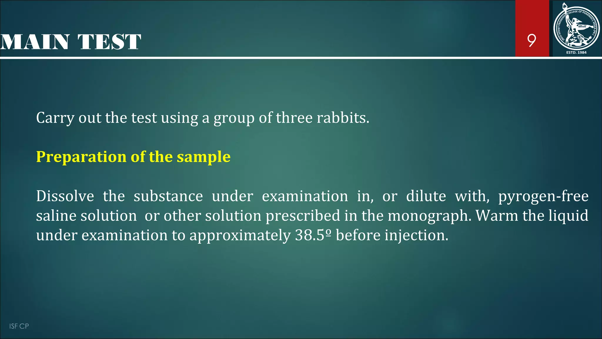 PYROGEN TESTING | PPT