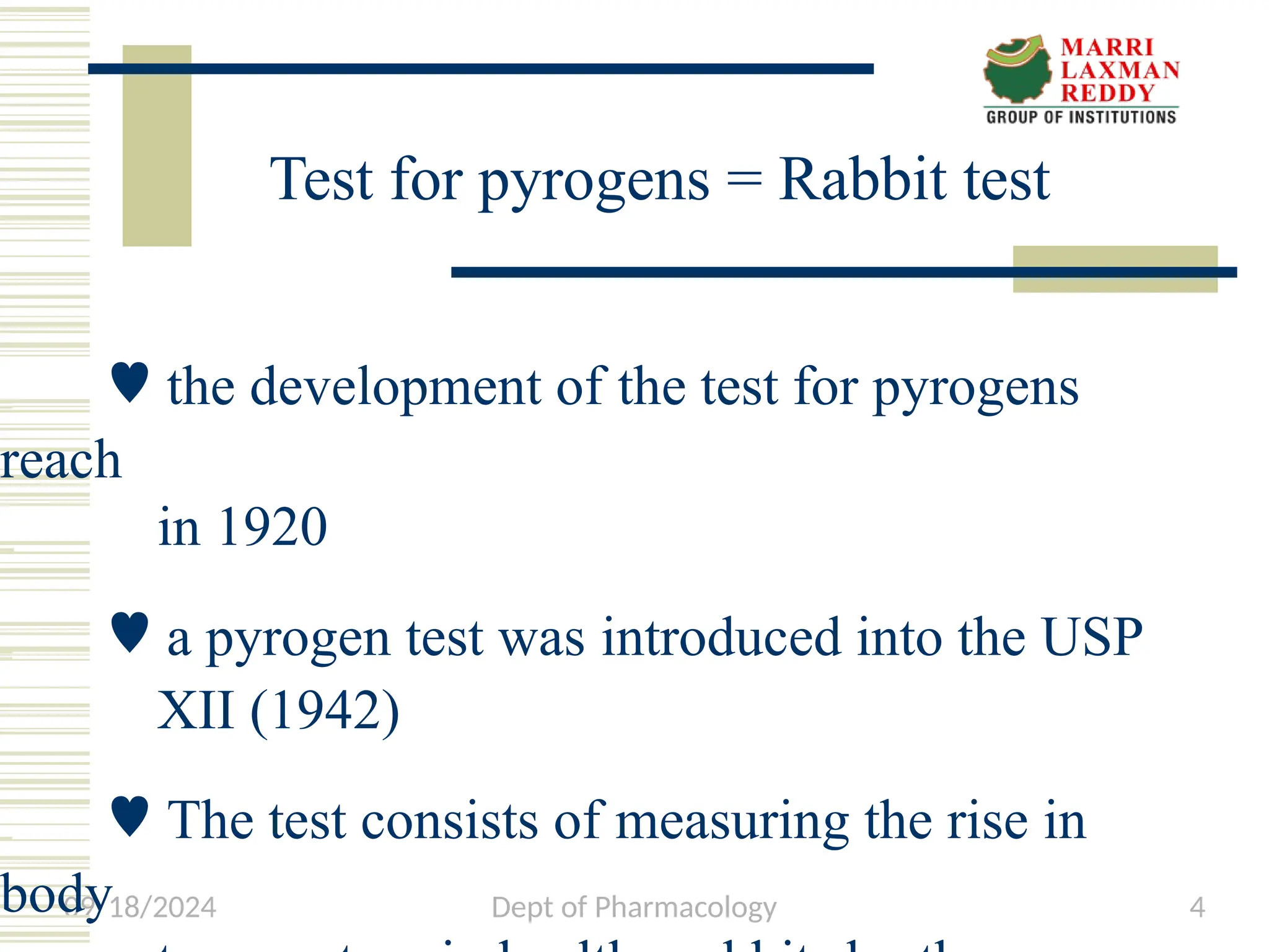 SCREENING METHODS IN PHARMQACOLOGY pyrogen testing TOPIC.pptx