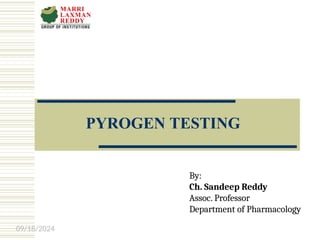SCREENING METHODS IN PHARMQACOLOGY pyrogen testing TOPIC.pptx