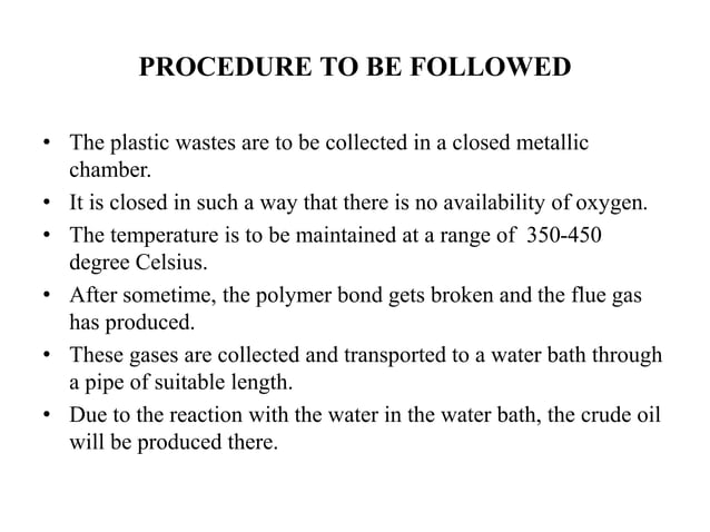 Pyrolysis of plastics | PPTX