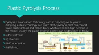 Pyrolysis of waste plastics into fuels | PPTX