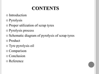 Pyrolysis of scrap tyres | PPTX