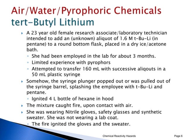 Pyrophoric Chemicals | PPTX