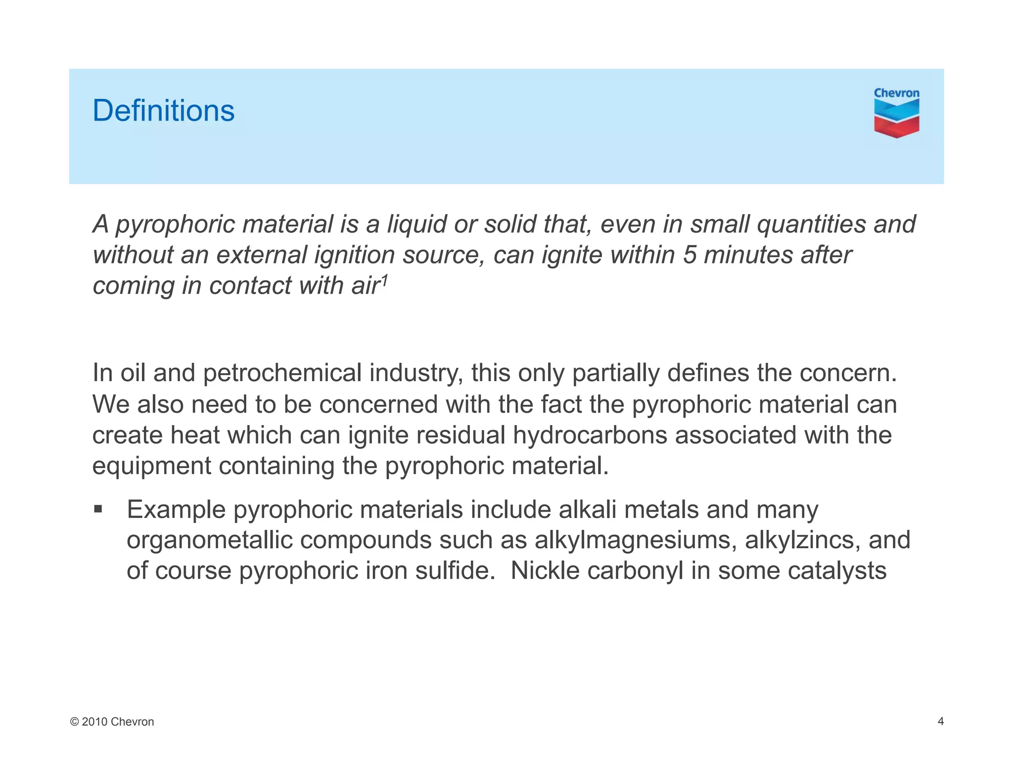 Pyrophoric ignition hazards | PDF