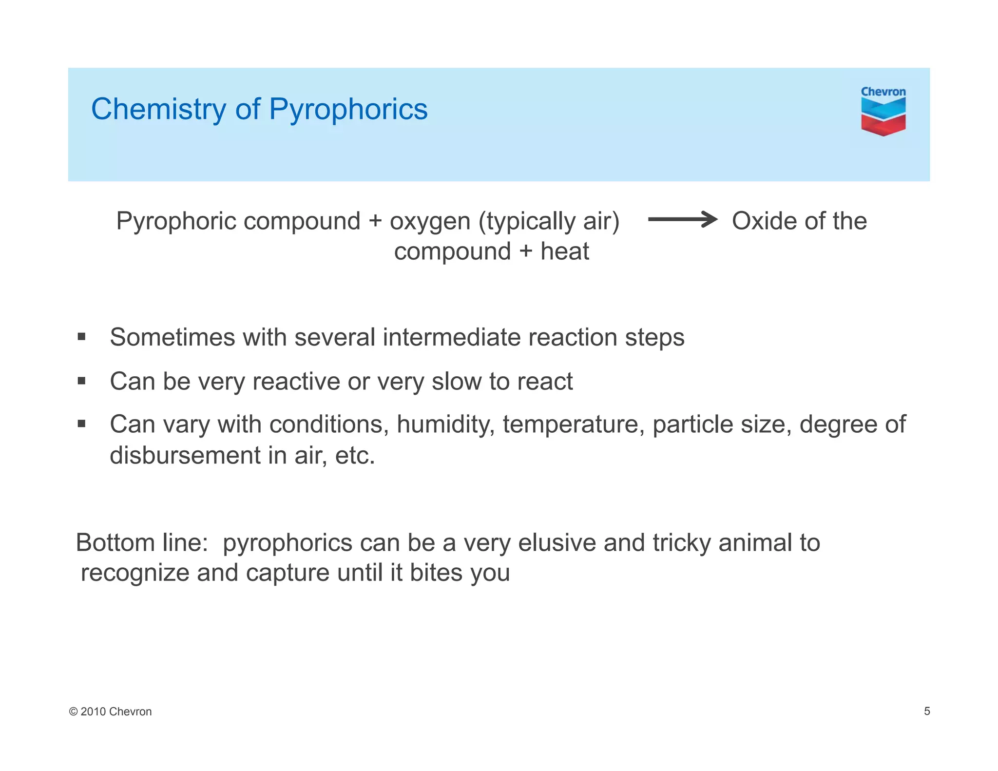 Pyrophoric ignition hazards | PDF