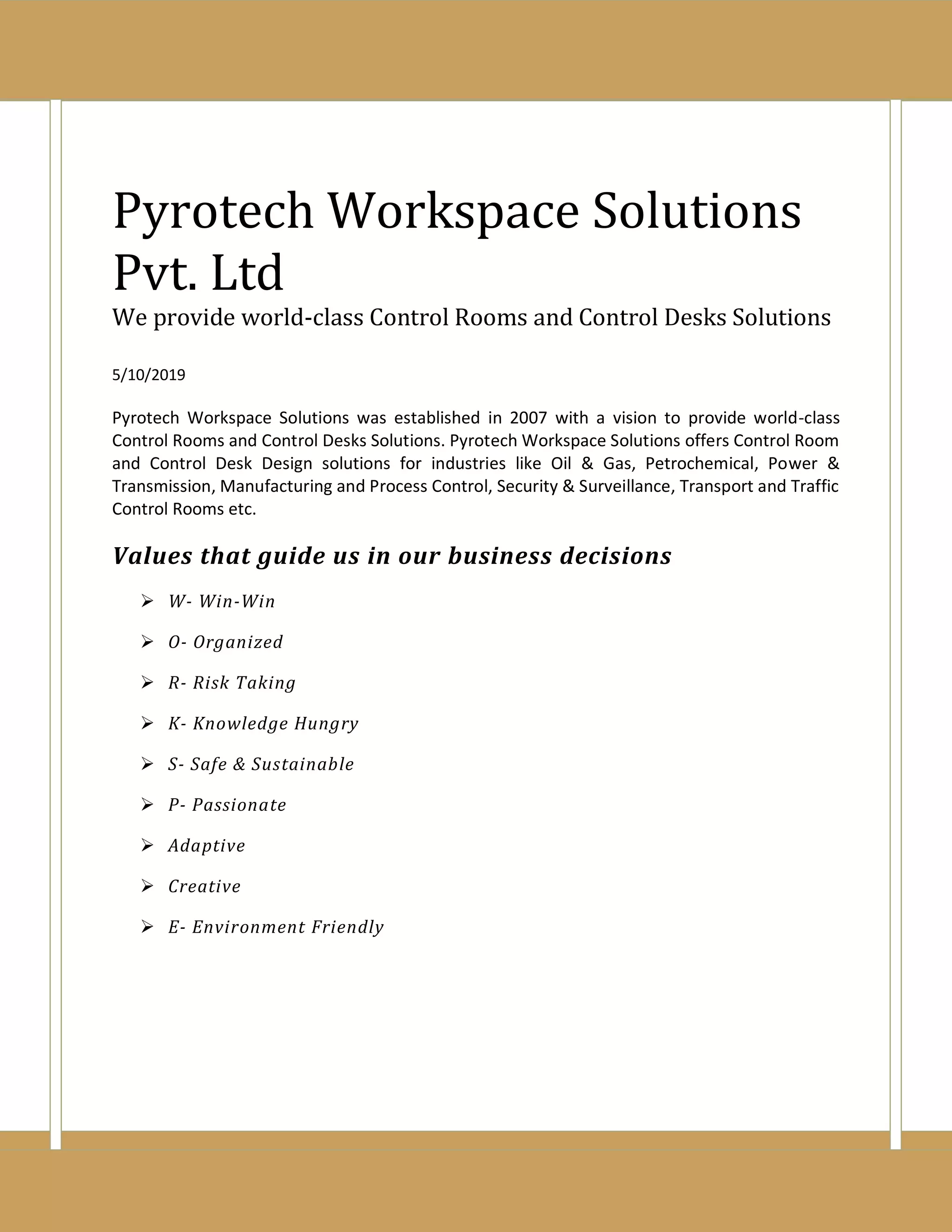 Pyrotech workspace | PDF