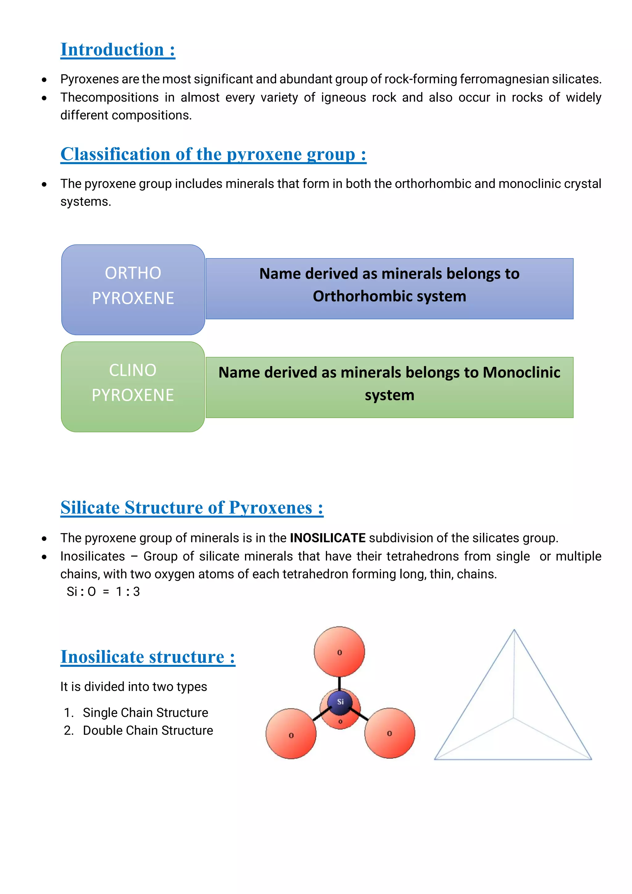 Pyroxene Group Of Minerals Doc Pdf Chemistry Science
