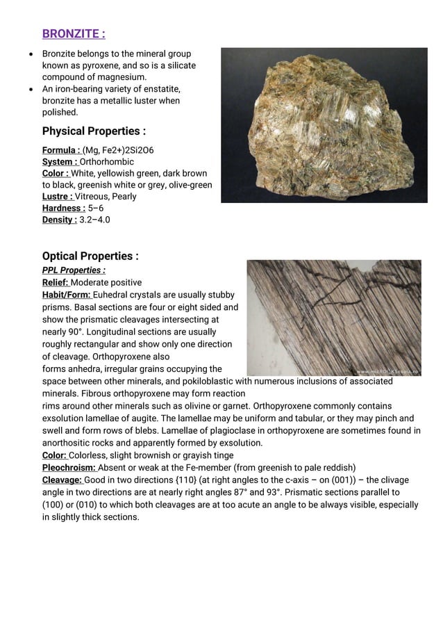 Pyroxene Group of Minerals doc.pdf | Chemistry | Science