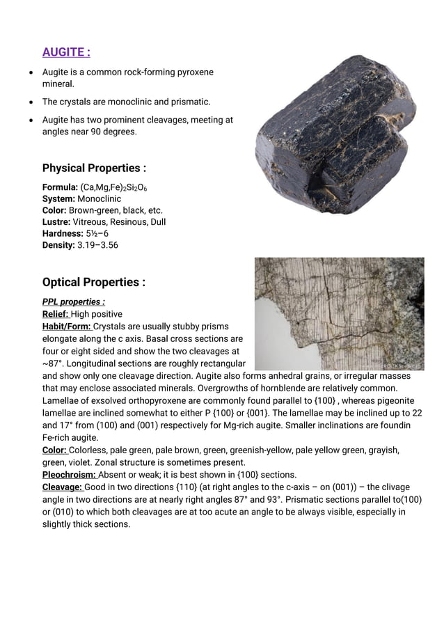 Pyroxene Group of Minerals doc.pdf | Chemistry | Science