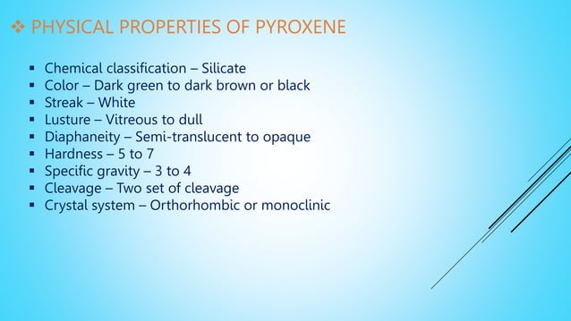 PYROXENE MINERAL GROUP.pptx | Chemistry | Science