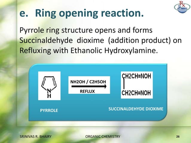 Pyrrole (o.c iv) | PPTX | Chemistry | Science