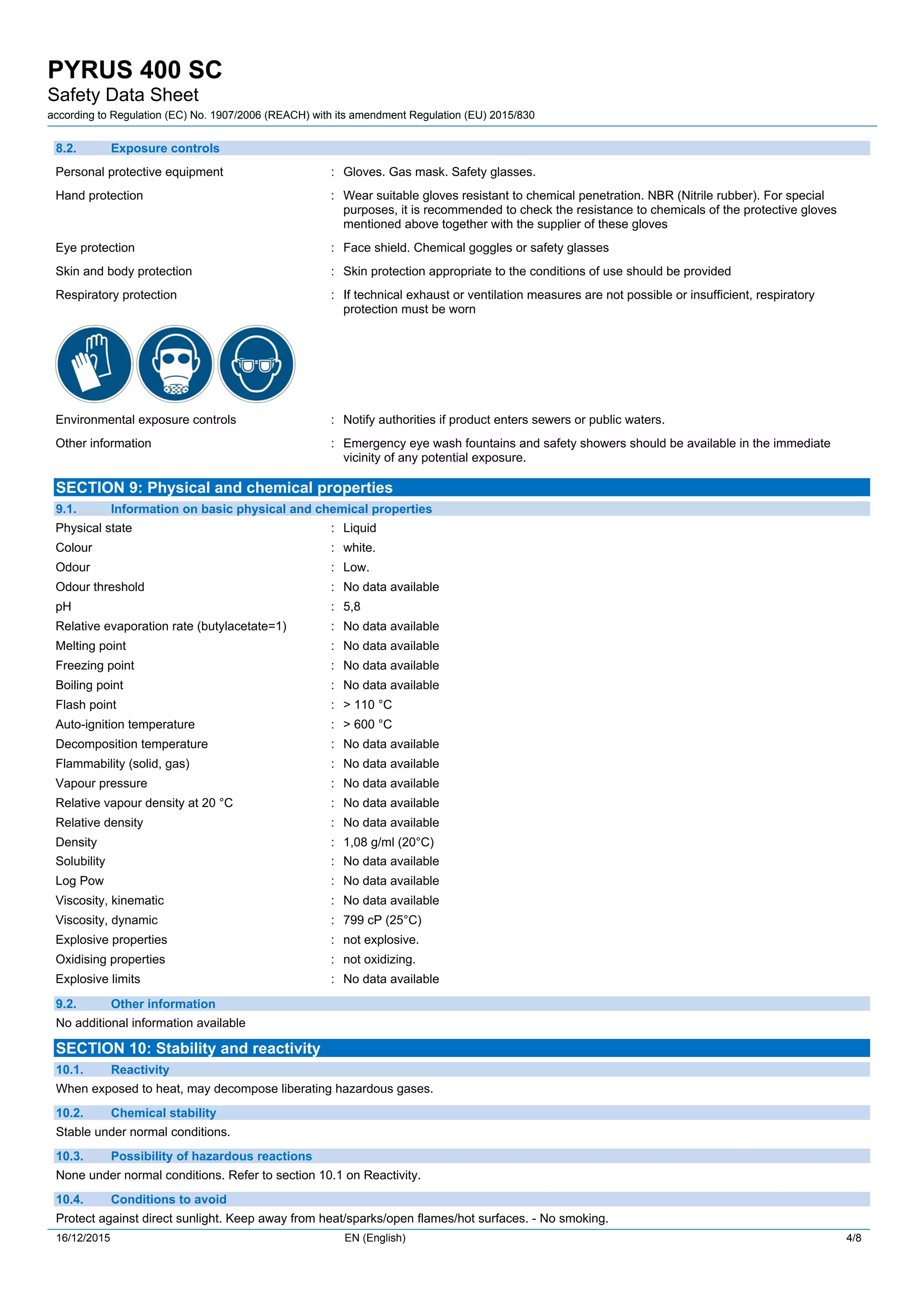 Pyrus 400 sc msds | PDF