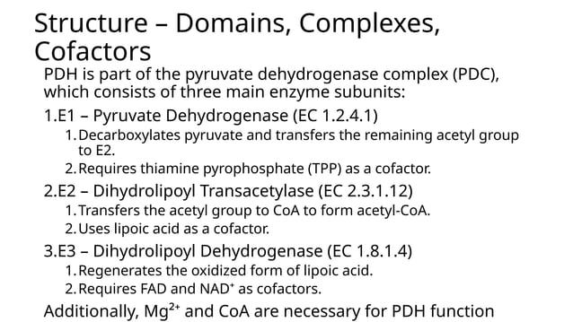 Pyruvate dehydrogenase PDH.pptx enzyme presentation | PPTX