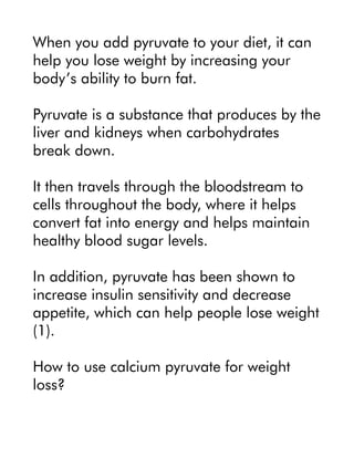 Pyruvate for weight loss – Does it work!.pdf | Endocrine and Metabolic ...