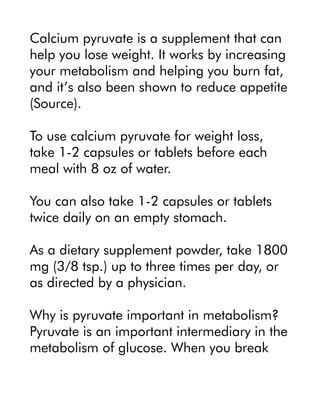 Pyruvate for weight loss – Does it work!.pdf | Endocrine and Metabolic ...