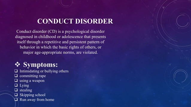 Disruptive impulse-control and conduct disorders DSM 5 | PPTX