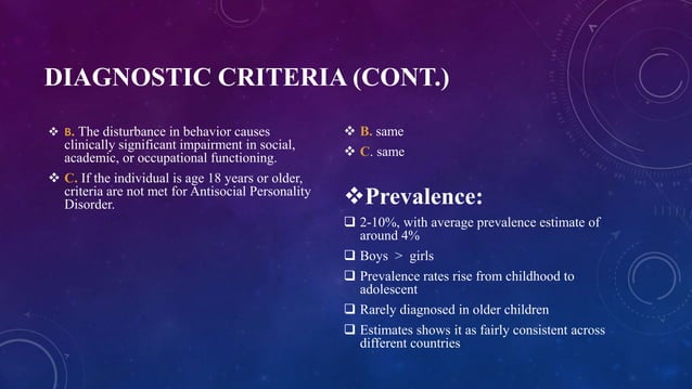 Disruptive impulse-control and conduct disorders DSM 5 | PPTX