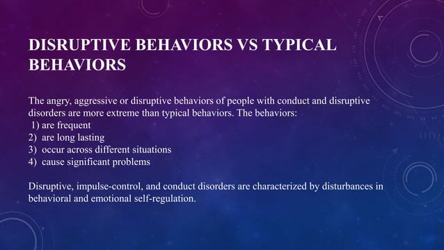 Disruptive impulse-control and conduct disorders DSM 5 | PPTX
