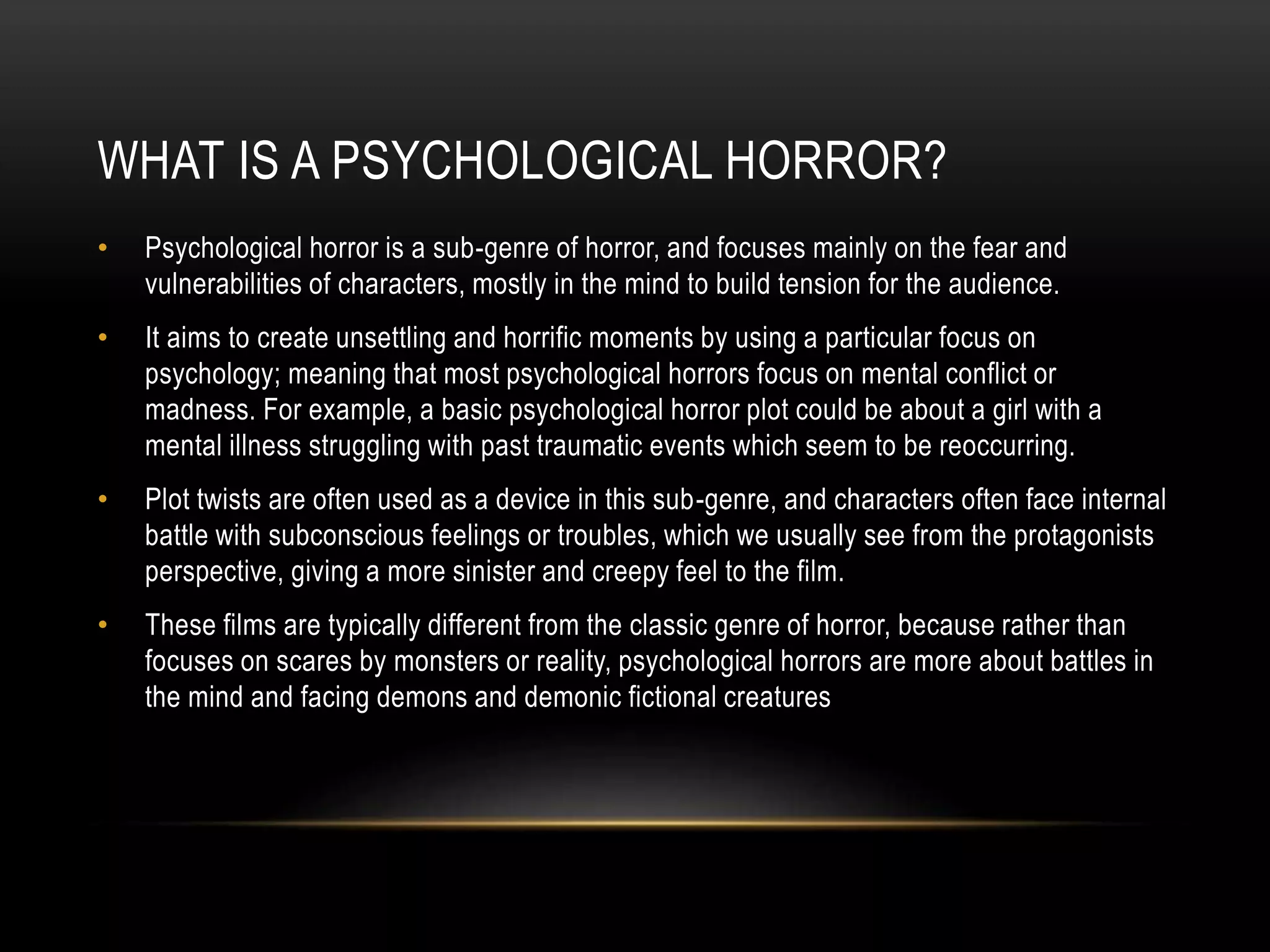 Psychological horrors | PPT