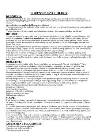 introduction and scope of psychology and applied areas of psychology | DOCX