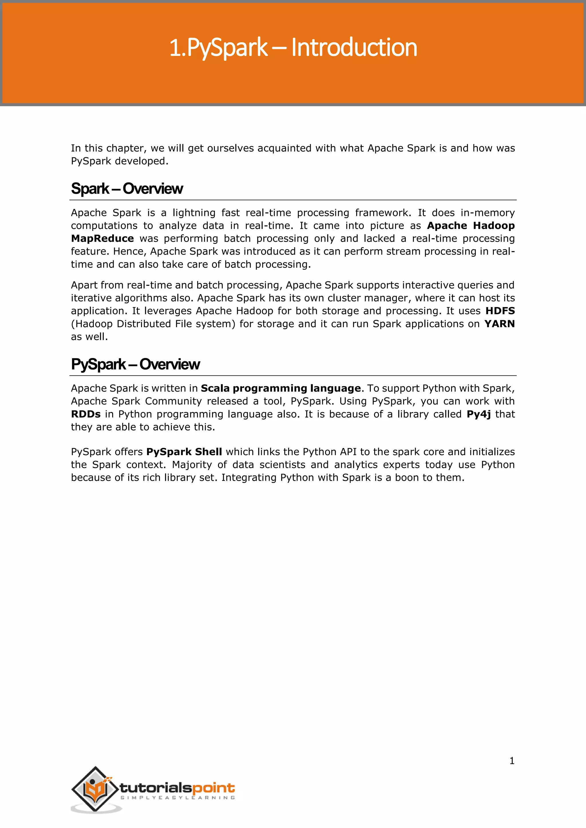 Pyspark tutorial | PDF