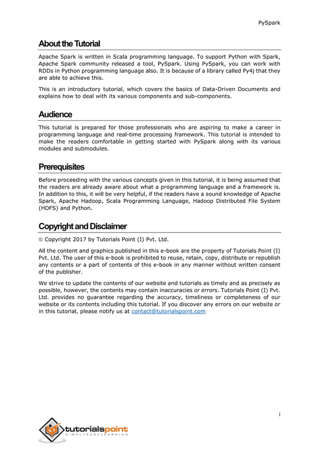 Pyspark tutorial | PDF