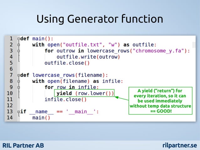 Python Generators - Talk at PySthlm meetup #15 | PPT