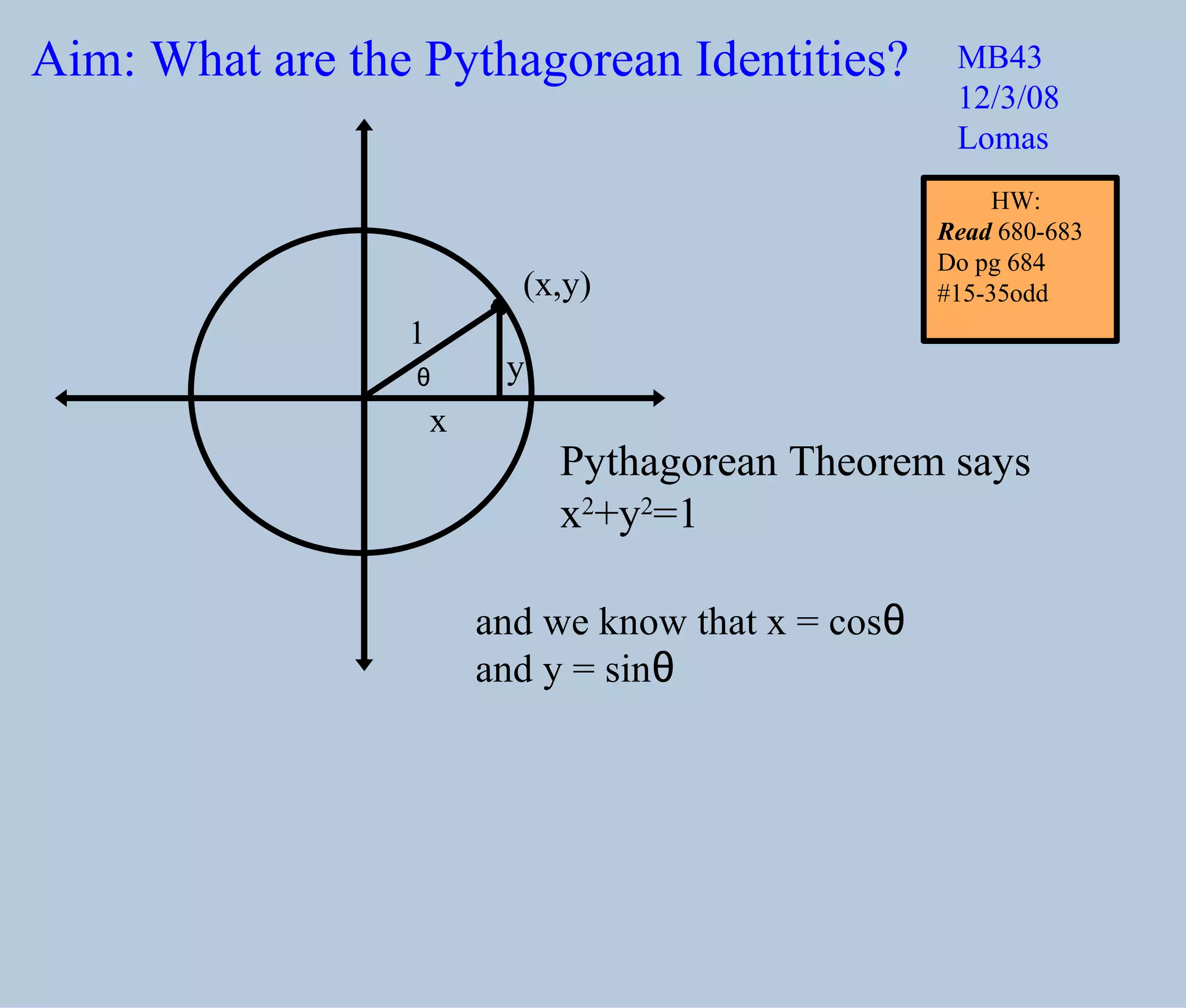 Pythag Identities | PPT