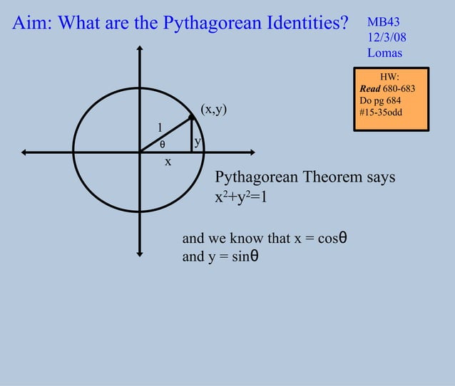 Pythag Identities | PPT | Physics | Science