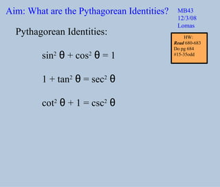 Pythag Identities | PPT