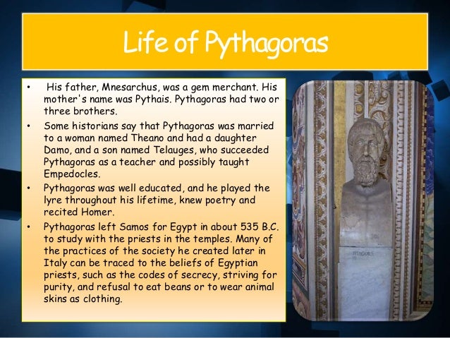 Pythagoras and Pythagorean theorem