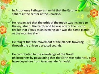Pythagoras Contribution To Astronomy