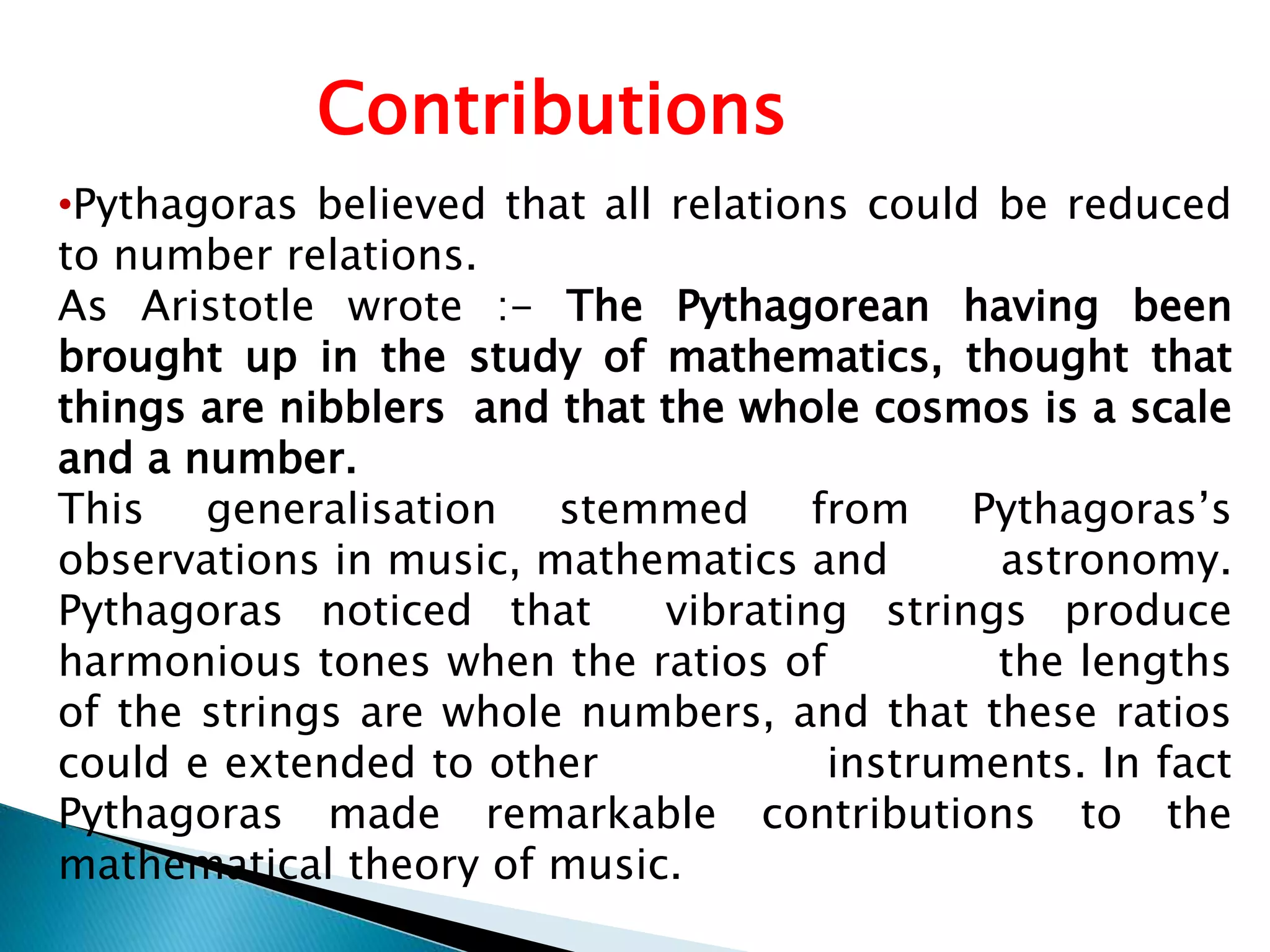 Pythagoras | PPTX | Physics | Science