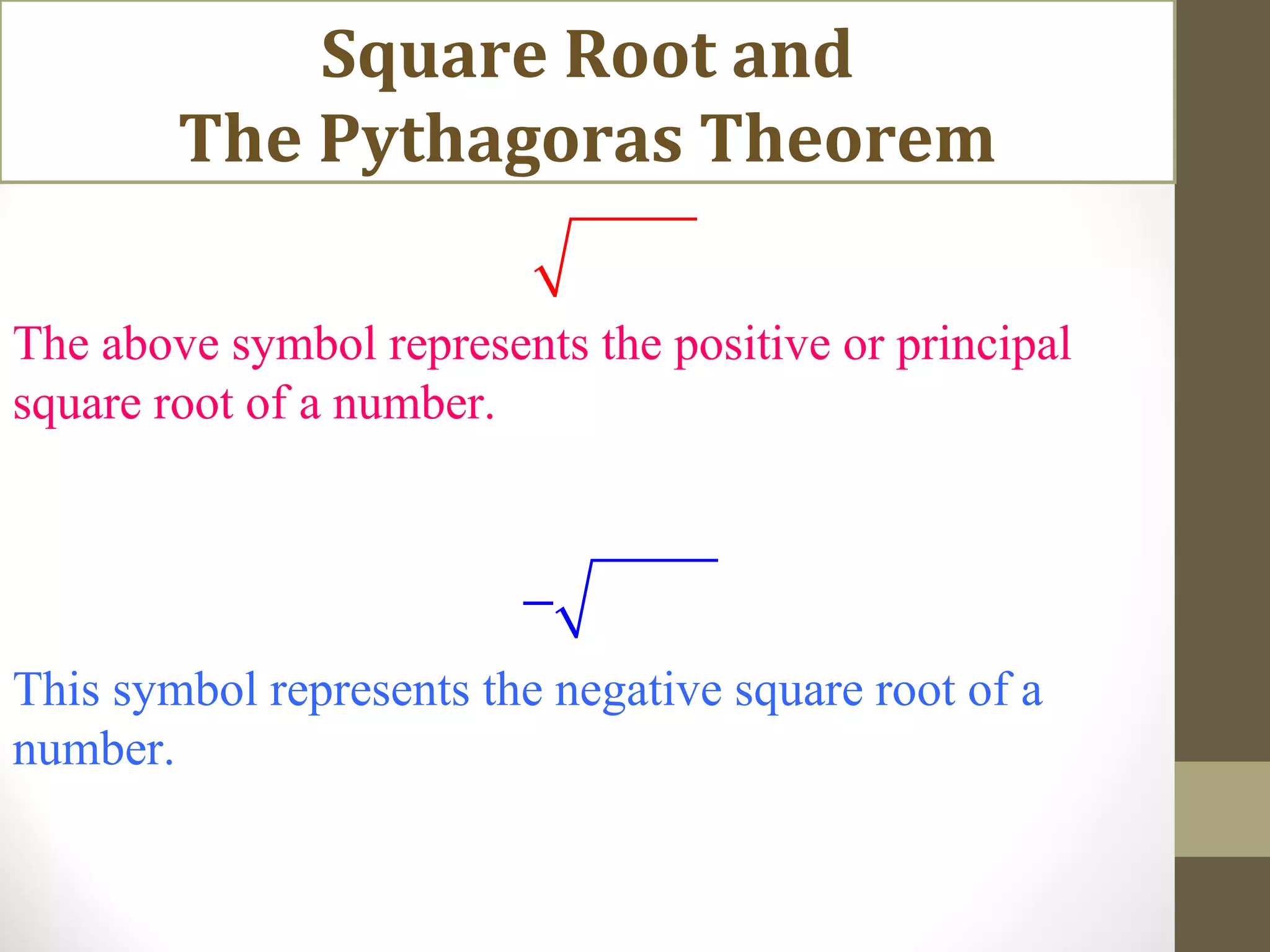 Pythagoras and square root new week5 | PPT