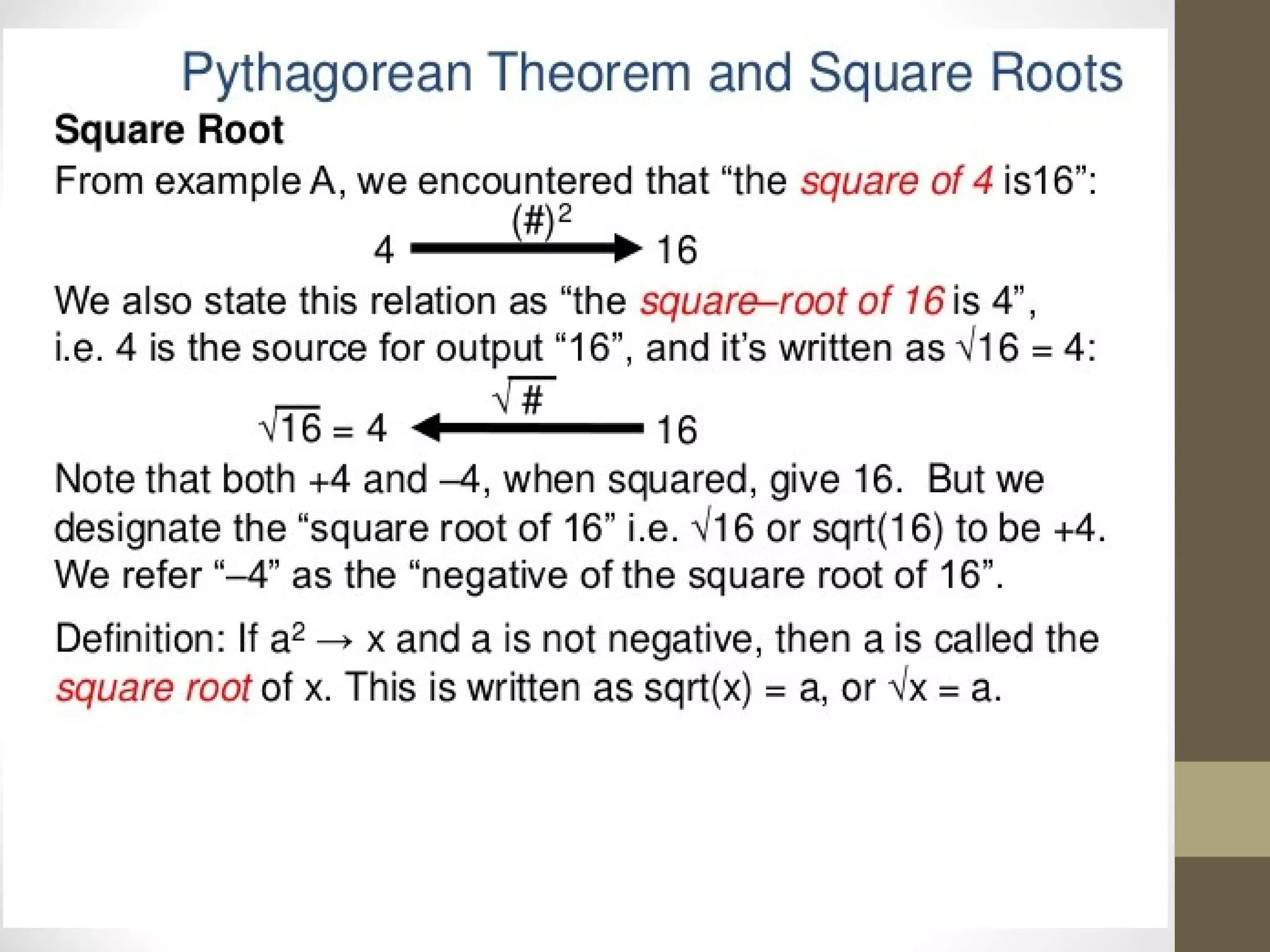 Pythagoras and square root new week5 | PPT | Free Download