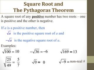 Pythagoras and square root new week5 | PPT