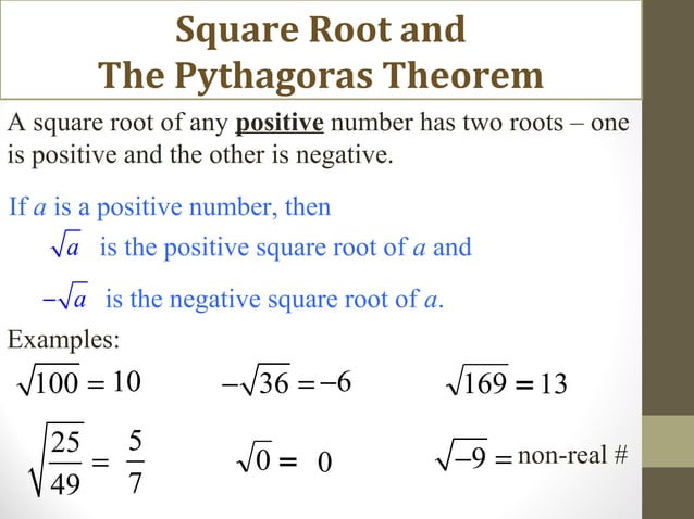 Pythagoras and square root new week5 | PPT